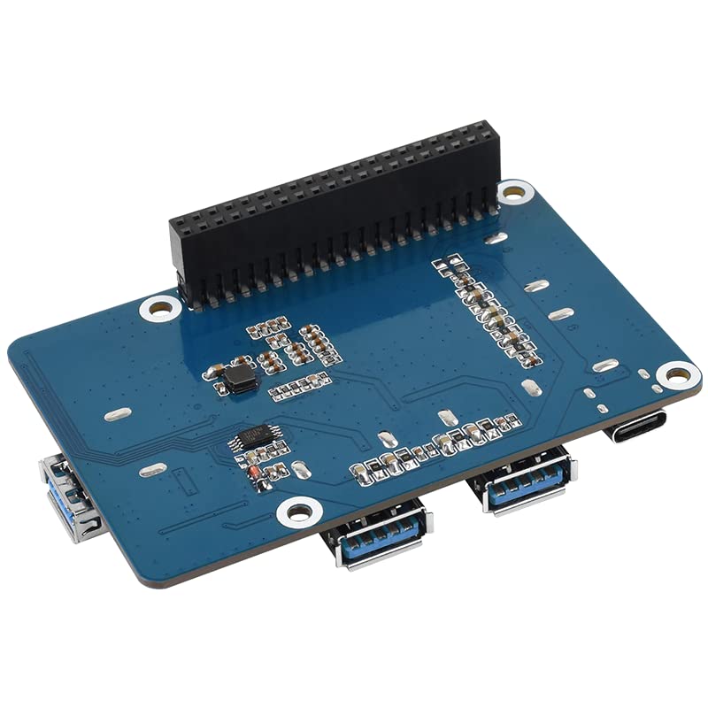 [OEM Accessories] USB 3.2 Gen1 HUB HAT DC 5V Expansion Board with 4X USB 3.2 Gen1 Ports 4Rasp0berry Pi 4B [Replacements]