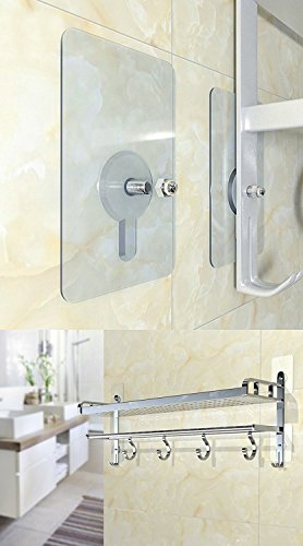 [8Pcs/Set]Nail Free Wall Hook Screw Adhesive Non-Trace No Drilling for Bathroom Shower Kitchen Installation Hanging, Waterproof Transparent Screws Hook (Nail Size 10mm)