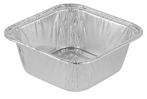 [60 PACK] Aluminum Square Tin Muffin Pan 3 inch - Disposable Aluminum Cupcake Pans - Strong, Durable, Reusable, Recyclable - Muffin Tin Great for Baking Cupcakes, Muffins, Small Pies, Loafs (3 x 3)