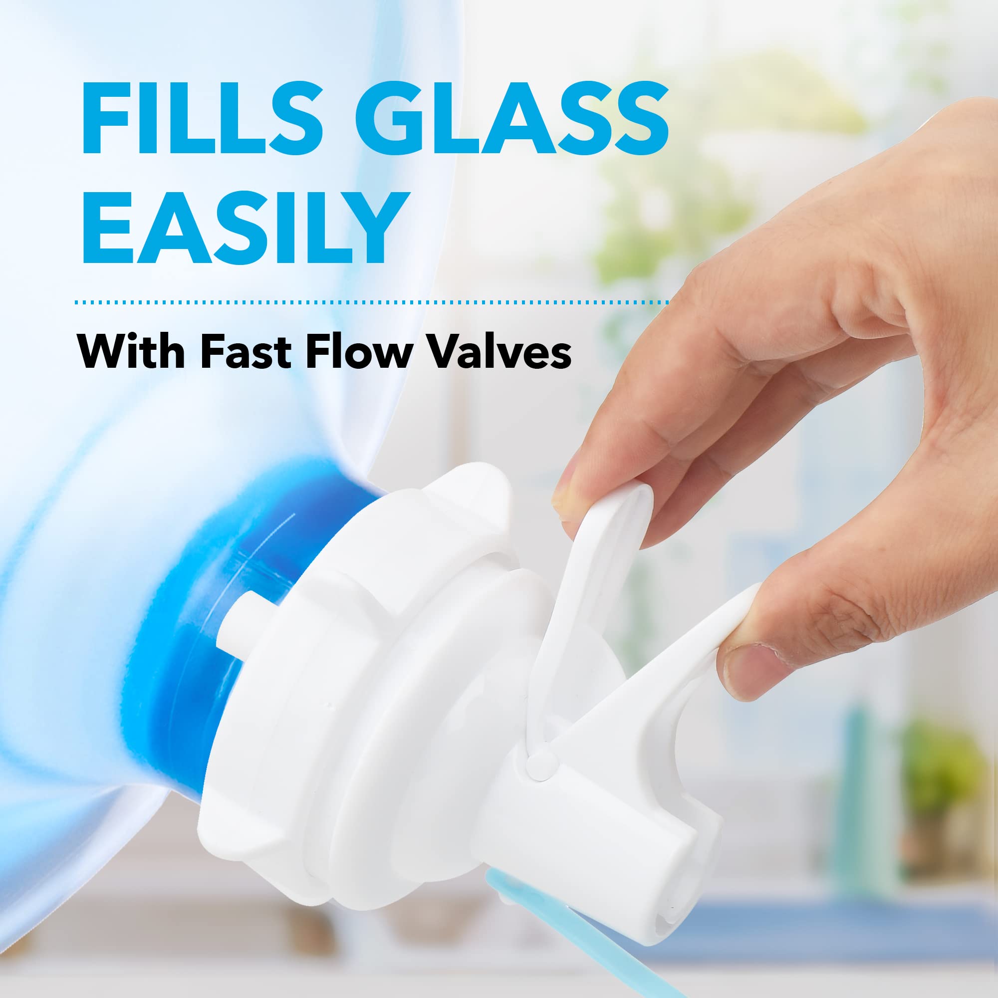 [4 PC Set] 2PC Water Container Stand & 2PC 55MM Water Valves - Extra Tall Water Gallon Dispenser - Water Dispenser for 5 Gallon Bottle & 3 Gallon Water Bottle - 3 Gallon Water Jug Stand