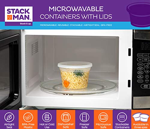 [48 Sets -16 oz.] Plastic Deli Food Storage Containers with Airtight Lids - Soup Containers with Lids