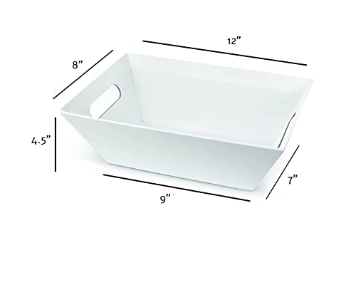 [5PK] Large White Baskets For Gifts Empty To Fill | Bulk White Gift Basket- 10x12” Basket | Christmas, Valentines, Wedding, Easter | Shelf Basket, Organizing | Gift To Impress - Upper Midland Products