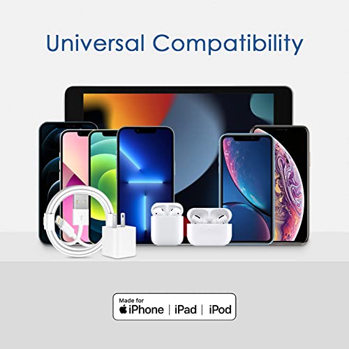 [Apple MFi Certified] iPhone Charger,2Pack 6FT USB to Lightning Cable Apple Charging Cord USB Wall Chargers Block Power Adapter for iPhone 13/12/11/X/8 Plus/XR/XS Max/SE/iPad