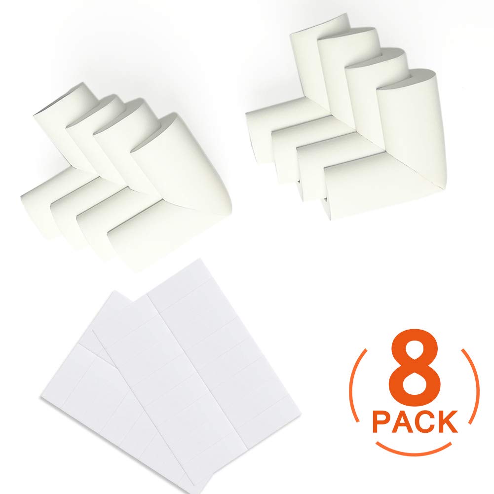 [8 Pack] Child Safety Corner Protectors, Canwn Soft Foam Baby Proofing Corner Guards Right Angle No Smell Table Corner Protectors for Baby and Kids(White)