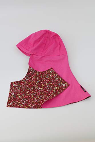 [NOGADA] Korean Style Welding Hood, High Quality Welder Cap Made in Korea, 100% Top Quality Korean Cotton Used, Head & Neck Coverage for Welding/Gauging/Grinding (Small, Dark Pink)