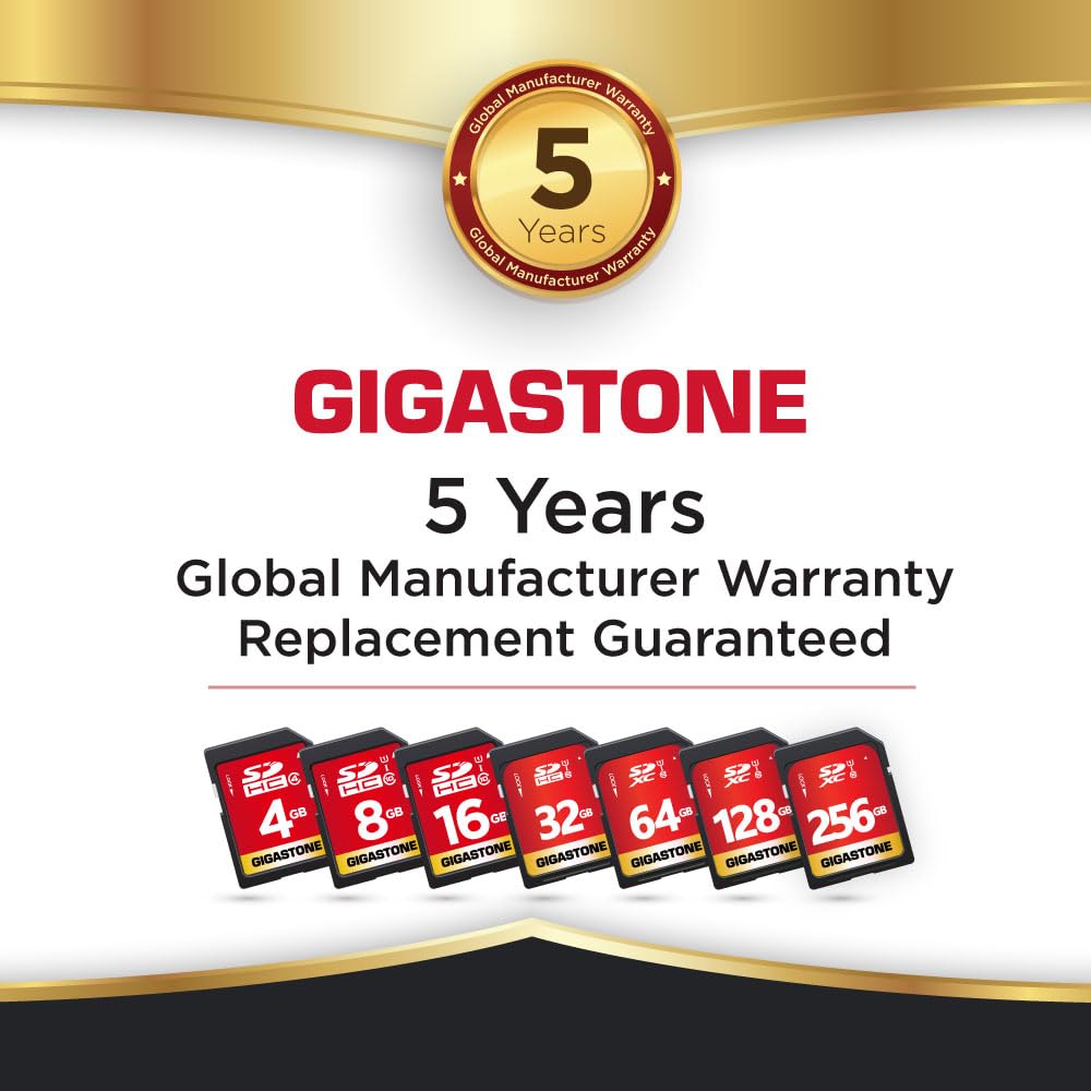 [Gigastone] 128GB 2-Pack SD Card UHS-I U1 Class 10 SDXC Memory Card High Speed Full HD Video Canon Nikon Sony Panasonic Digital Camera, Full Size SD Card