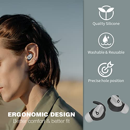 [5 Pairs] Ear Hooks for Beats Studio Buds, Silicone Anti Slip Beats Studio Buds Ear Hook Accessories Replacement Ear Covers Compatiable with Beats Studio Bud 2021 [NOT Fit in Case] - Black