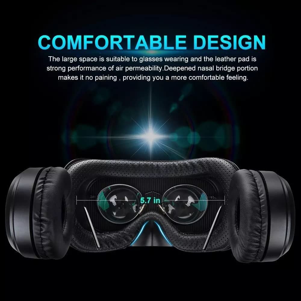 [ABASTO] - VRshinecon Headset with Remote Control 3D Glasses Virtual Reality Headset for Games & 3D Movies VR Eye Care System for iPhone- Stay in Trend Discovered The New metaverse