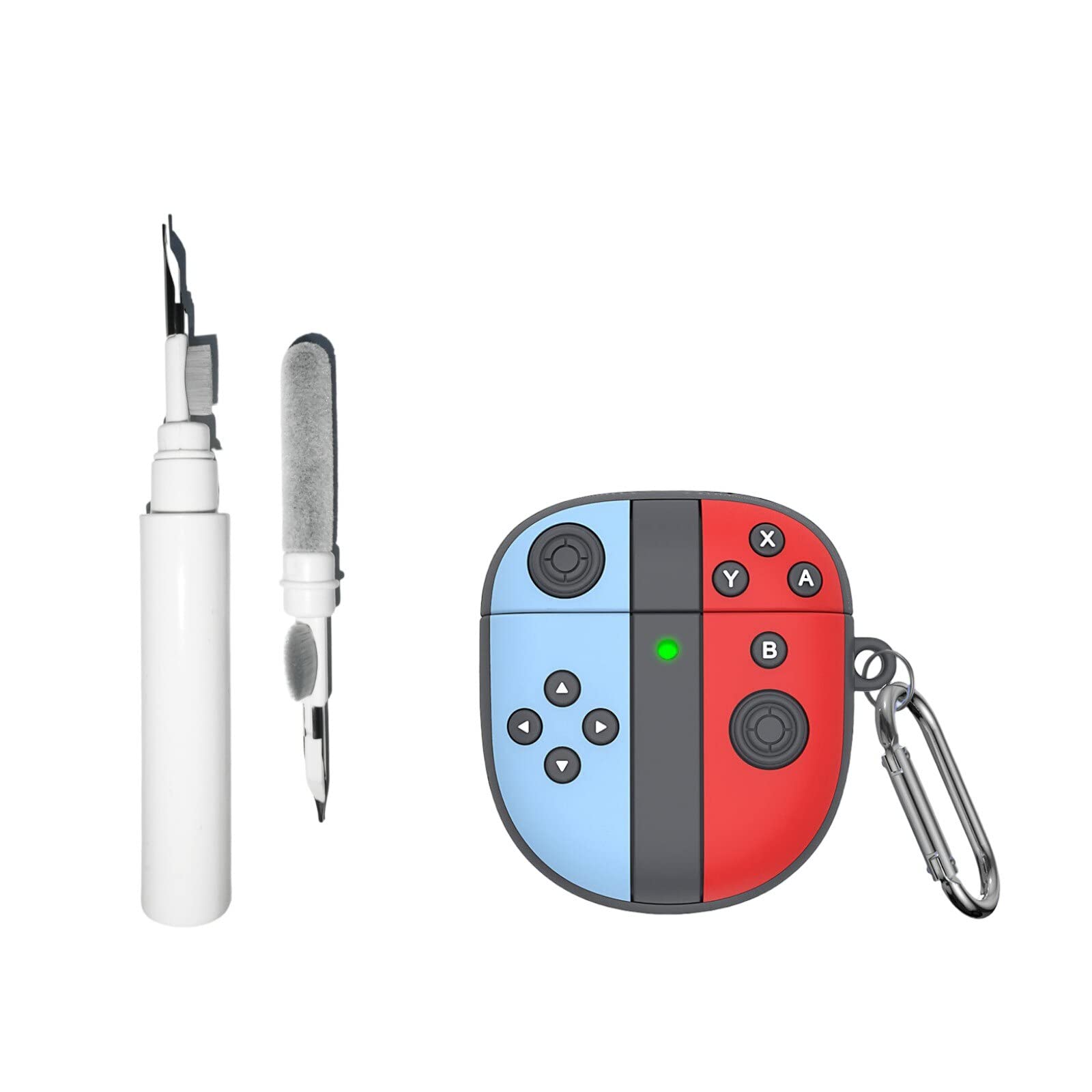 [3 in 1] Case Compatible with Bose QuietComfort Earbuds II/Bose QuietComfort Ultra with Cleaner Kit, 3D Silicone Cute Cartoon Game Console Protective Shockproof Covers for Boys