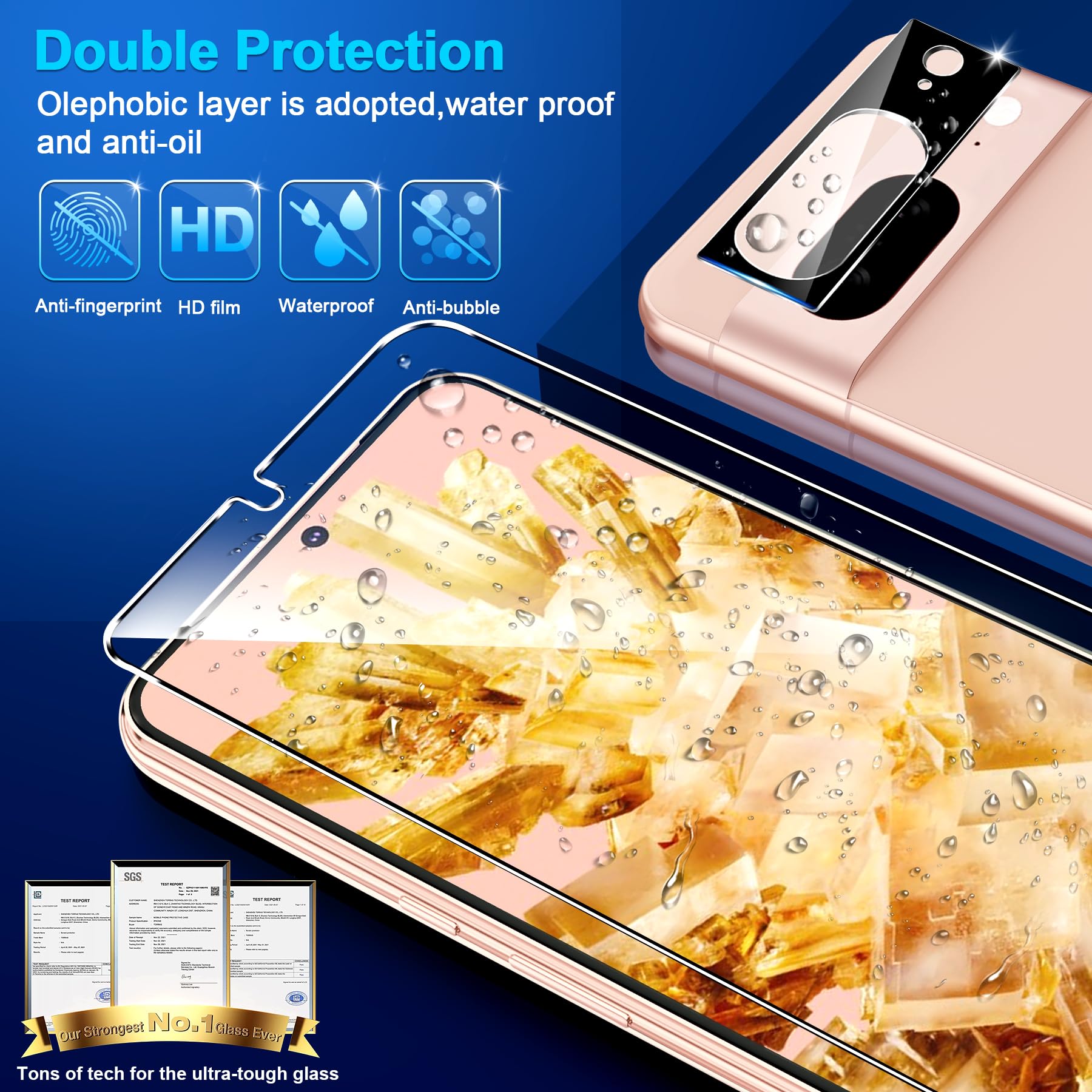 [4+4 Pack] for Google Pixel 8 Screen Protector, 9H Tempered Glass, Ultrasonic Fingerprint Unlock, Case Friendly HD Clear for Google Pixel 8 Tempered Glass Screen Protector 5G