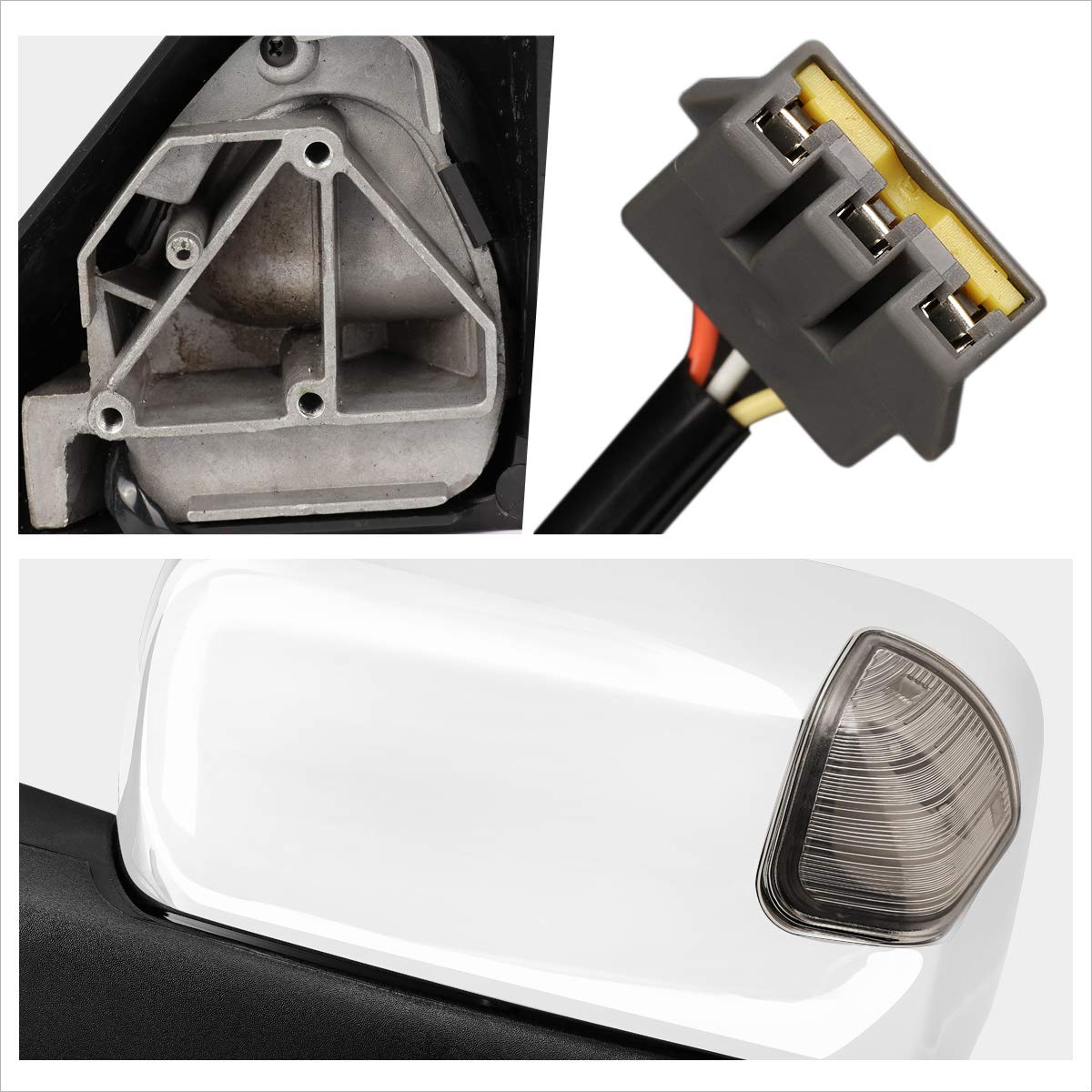 [Pair] Power Tow Towing Mirrors Side Mirrors w/Smoked LED Signal Compatible with 94-97 Dodge Ram 1500-3500,Chrome
