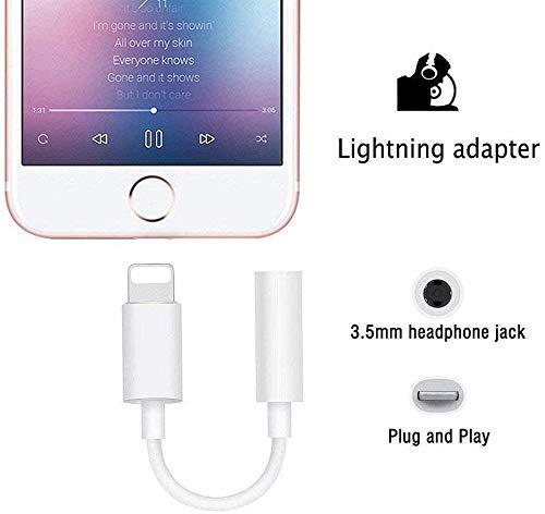 [Apple MFi Certified] 3 Pack Lightning to 3.5 mm Headphone Jack Adapter, iPhone to 3.5mm Audio Aux Jack Adapter Dongle Cable Converter Headphone Adapter for iPhone 13 13 Pro 12 11 XR XS X 8 7 iPad