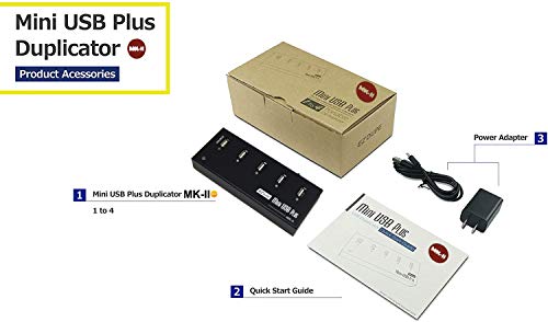 [New Update Version] EZ DUPE 1 to 4 Mini USB Plus MK II Duplicator - Standalone Portable USB Flash Media Thumb Drive Compact Copier (DM-FU0-5V04B-V2)