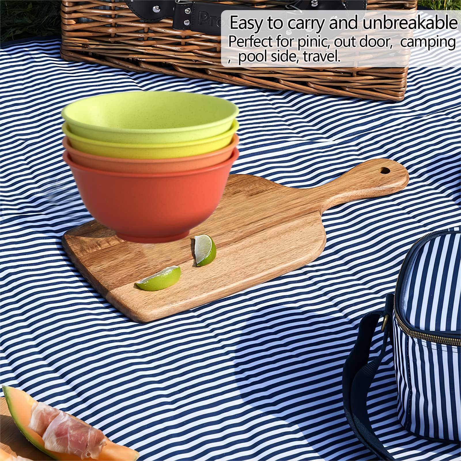 [Set of 6] 27 Oz Unbreakable Cereal Bowls Reusable Wheat Straw Fiber Bowl Sets - Dishwasher & Microwave Safe Bowl BPA Free - for Cereal, Fruit, Rice and Snack ect.