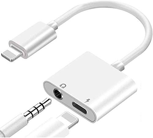 [Apple MFi Certified] Lightning to 3.5mm Headphone Adapter for iPhone, 2 in 1 Headphone Audio Splitter, Adapter AUX Connector Charger Cable Replacement for iPhone 14/13/12/SE/XR/XS/X/8/7/Plus