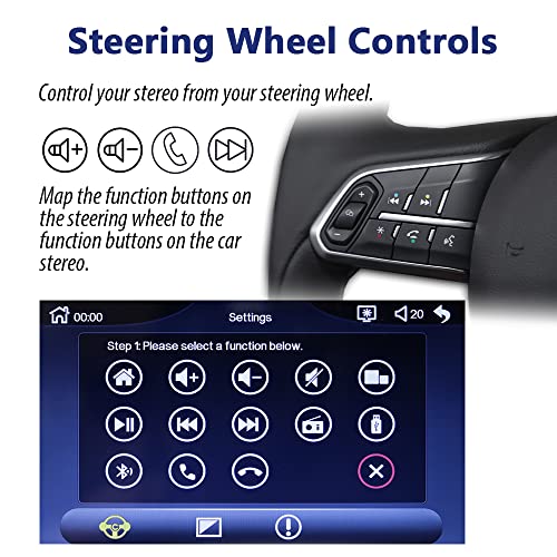 [HD 1024 * 600] Double Din Car Stereo Compatible with Apple CarPlay and Android Auto, Full Touch 7 Inch LCD Touchscreen Radio with Voice Control, Bluetooth, Waterproof Backup Camera, Mirror-Link