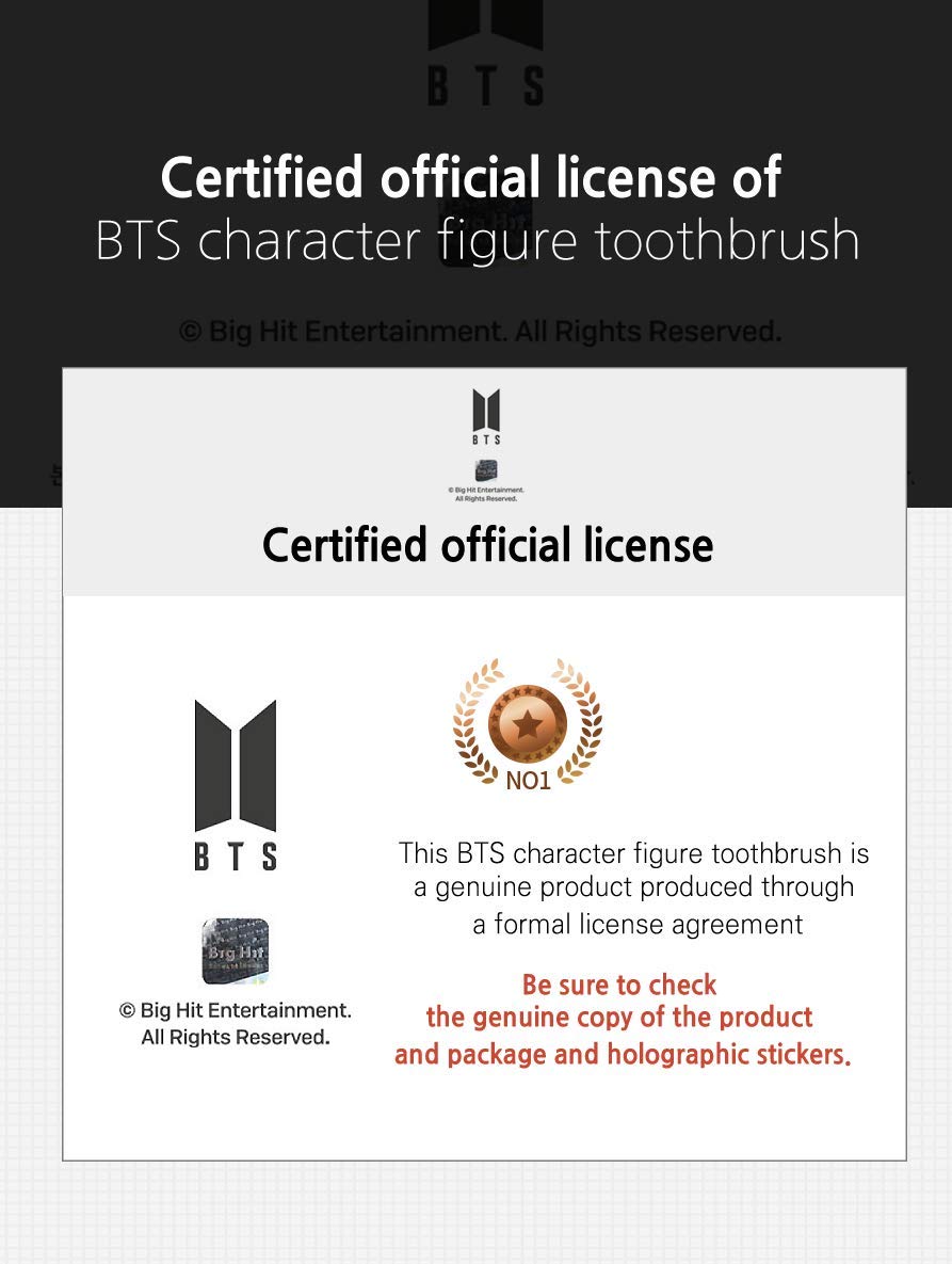 [BTS Official Merchandise] Fans Gift - K-Pop Idols Goods - BTS Character Figure Toothbrush with Convenient Magnetic Holder (RM)