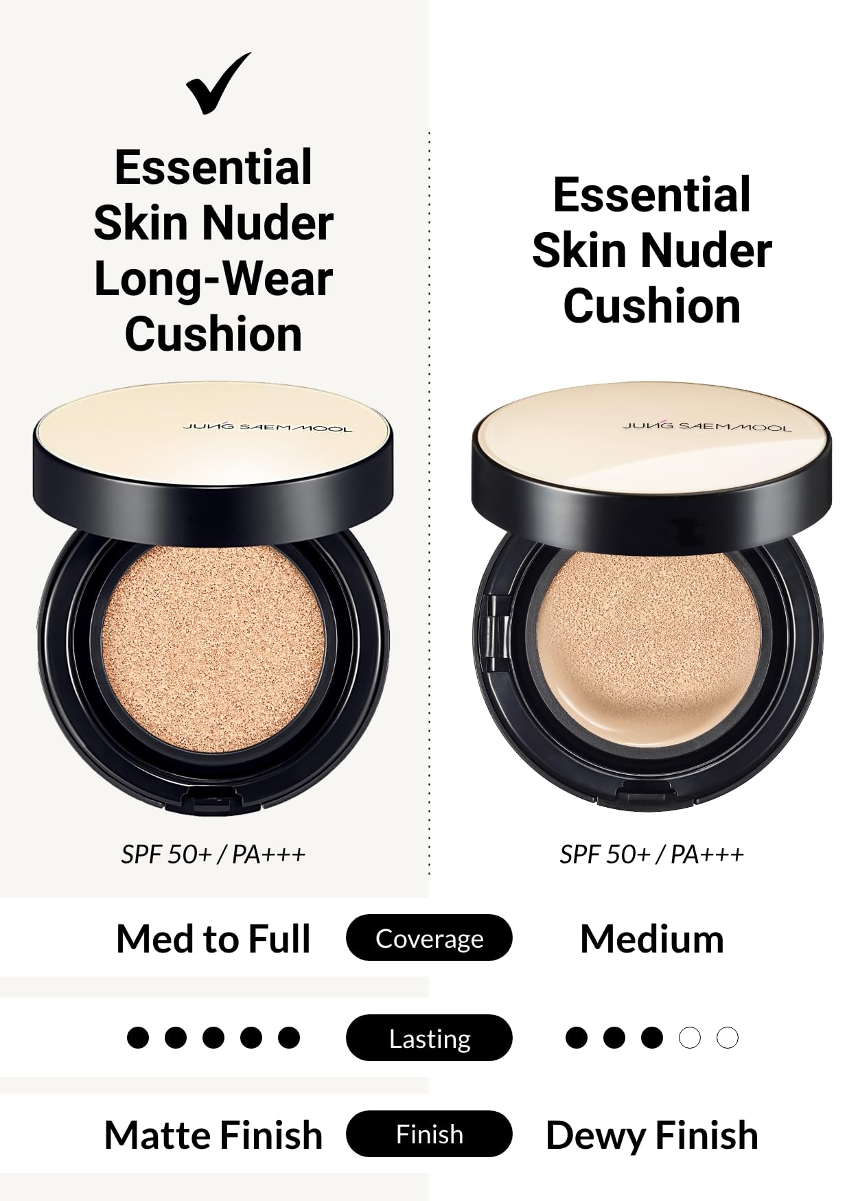 [JUNGSAEMMOOL OFFICIAL] Essential Skin Nuder Long Wear Cushion (Refill included) (Medium)