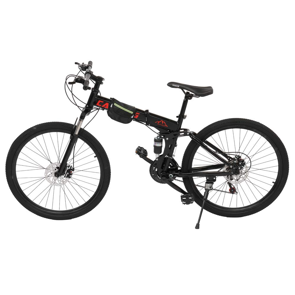 [Camping Survivals] 26-Inch 21-Speed Folding Mountain Bike Black（Do not Sell on Amazon）
