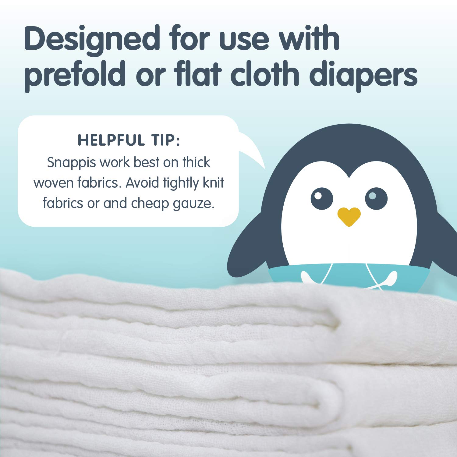 [Toddler Size 5-Pack] Snappi Cloth Diaper Fasteners - Replaces Diaper Pins - Use with Cloth Prefolds and Cloth Flats