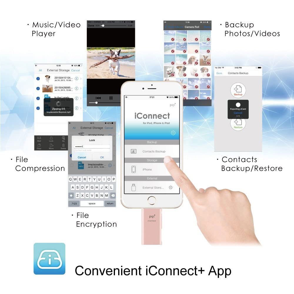 [Apple Mfi] Iconnect 16 GB Mobile Flash Drive w/ Lightning Connector for iPhones, iPads, iPod Mac & PC USB 3.0 (Rose Gold)
