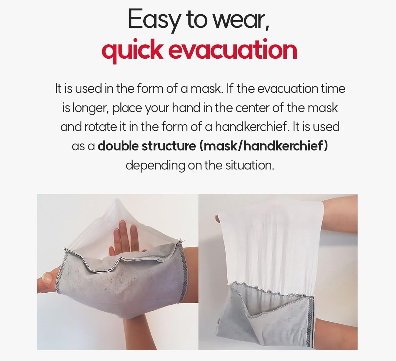 [Breath Towel] Anti-Fire Smoke Mask, Dust and Smoke Protection, Disaster Safety Supplies, Firefighting Equipment