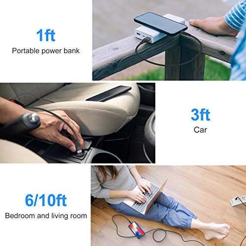 [Apple MFi Certified] iPhone Charger 6FT/3Pack USB to Lightning Cable, 6 Feet iPhone Cord Braided Charging USB Cables for iPhone 11/11Pro/11Max/X/XS/XR/XS Max/8/7/6/5S/SE/iPad Mini Air/Black