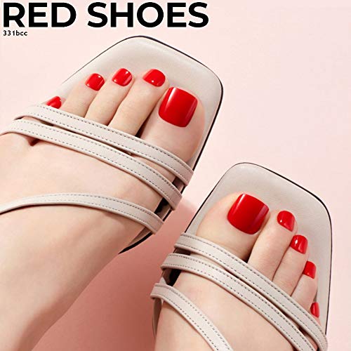 [DASHING DIVA -Toes]Magic Press SUPER SLIM Fit- Pedicure (2 Different Designs 24+24strips)SO BLUE+RED SHOES336/31bcc