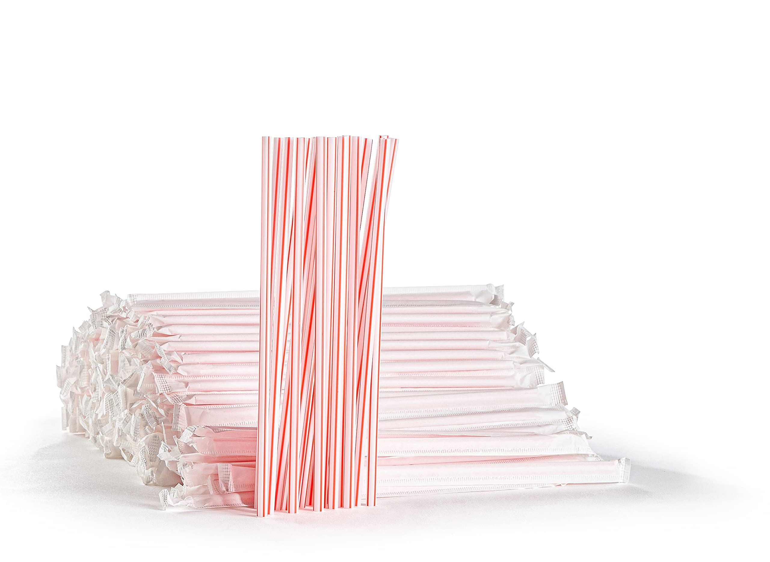 [500] Cocktail Plastic Straws Stirrers, Individually Wrapped (Paper Wrapped), These are 5.75" BPA Free Disposable Colored Cocktail/Coffee Stir Sticks