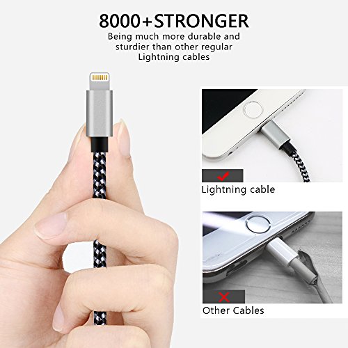[MFi Certified] iPhone Charger 4Pack(3/6/6/10FT) USB Lightning Cable Nylon Braided Fast Charging iPhone Cord Compatible iPhone14/All iPhones/iPad/iPod
