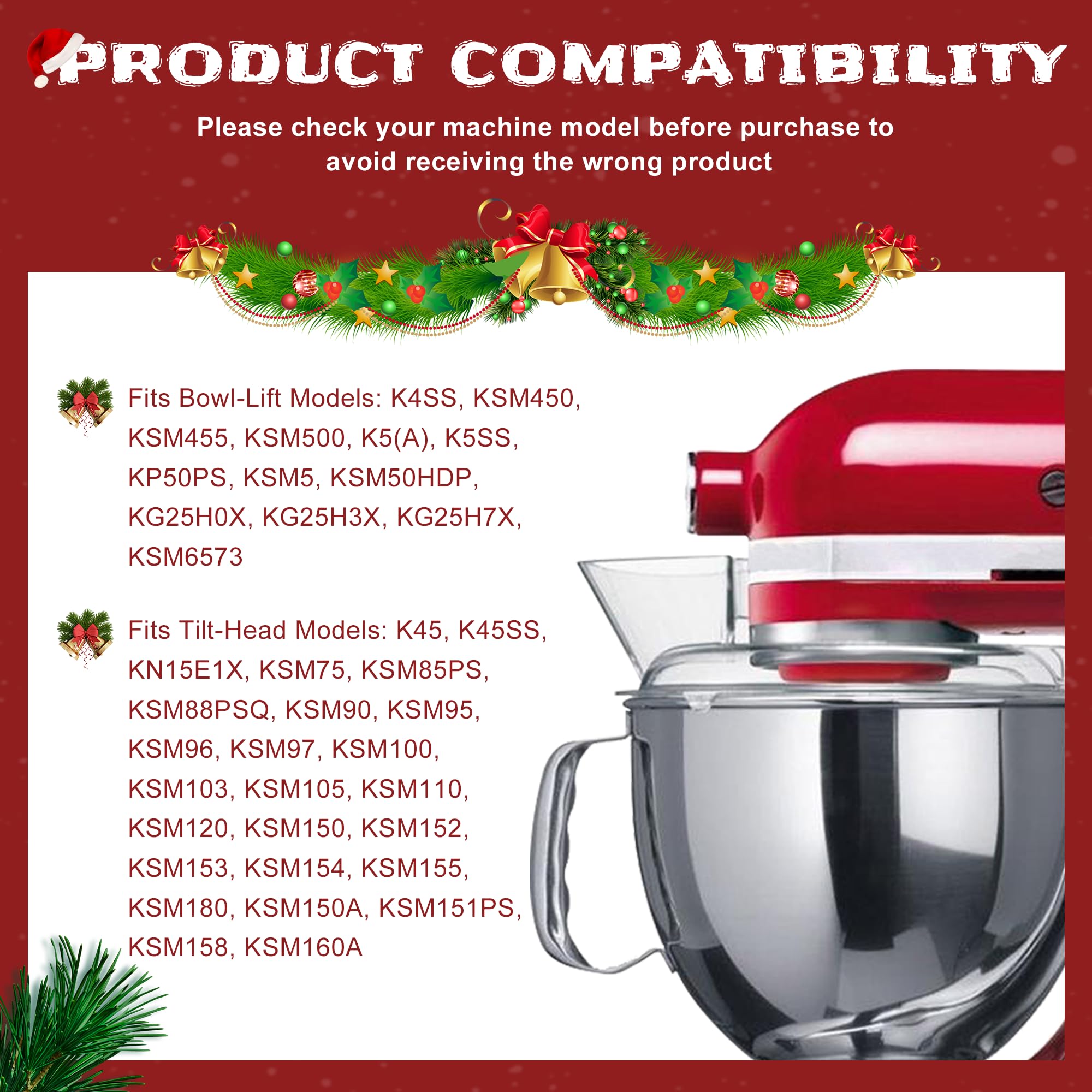 [UPGRADED]Kitchen Pouring Shield KN1PS W10616906 Universal Pouring Chute and Prevent Splattering for 4.5 and 5 quart Stainless Steel Mixer Bowls Only by MIFLUS