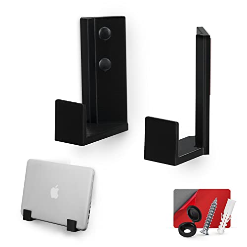 [EOL] 1.5" Corner Cable & Router Wall Mount Holder, Adhesive & Screw-in, for Routers, Network Switch, Mesh WiFi, Apple TV, Cameras, Speakers & More, for Devices Up to 1.5" / 38mm Wide, (Black) [EOL]