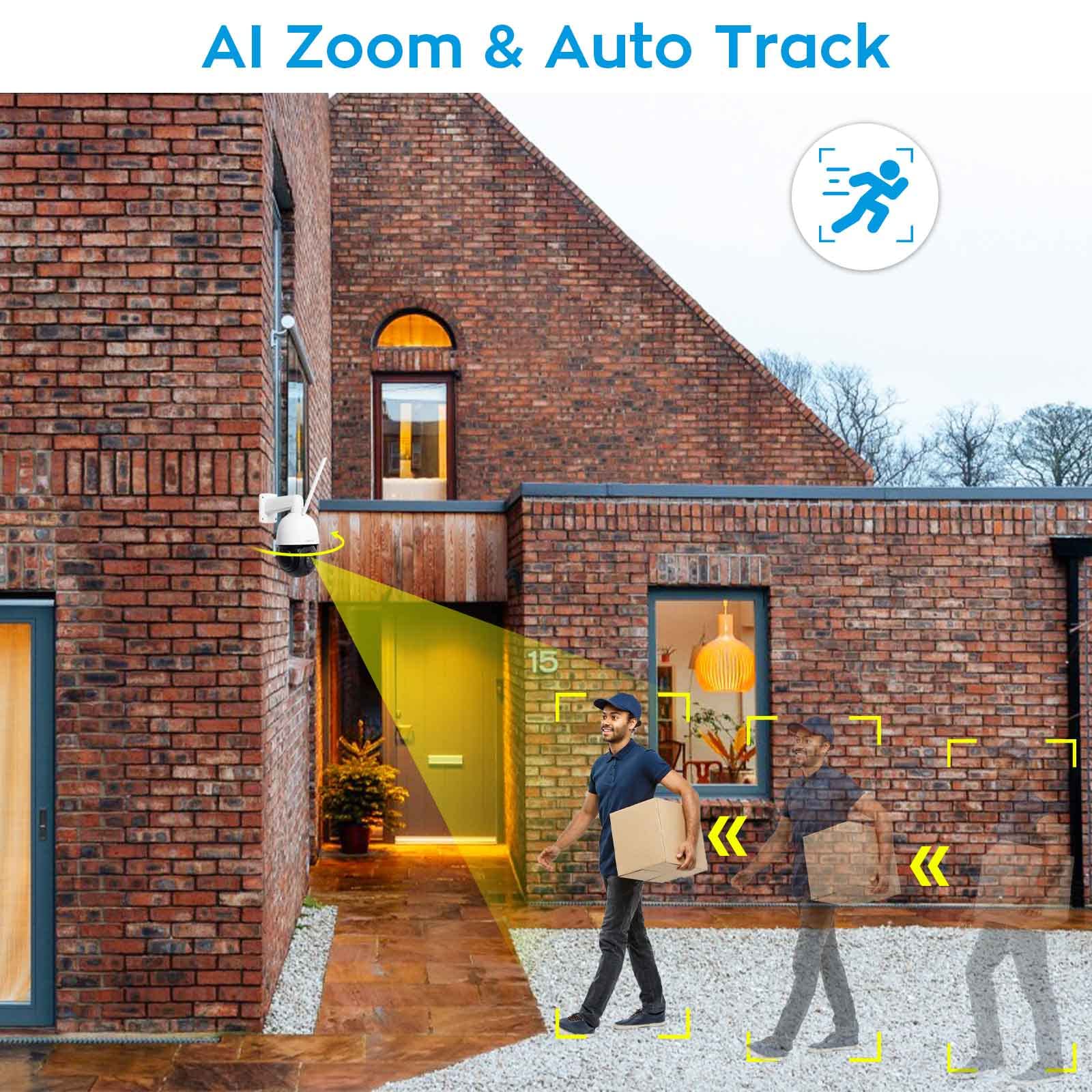 [AI Follow & 240x Zoom] XMARTO 2K Unicorn PRO Wireless Security PTZ Camera, 8CH 5MP HD NVR with 12.1" HD Screen and 4X Auto-Tracking PTZ WiFi Security Camera