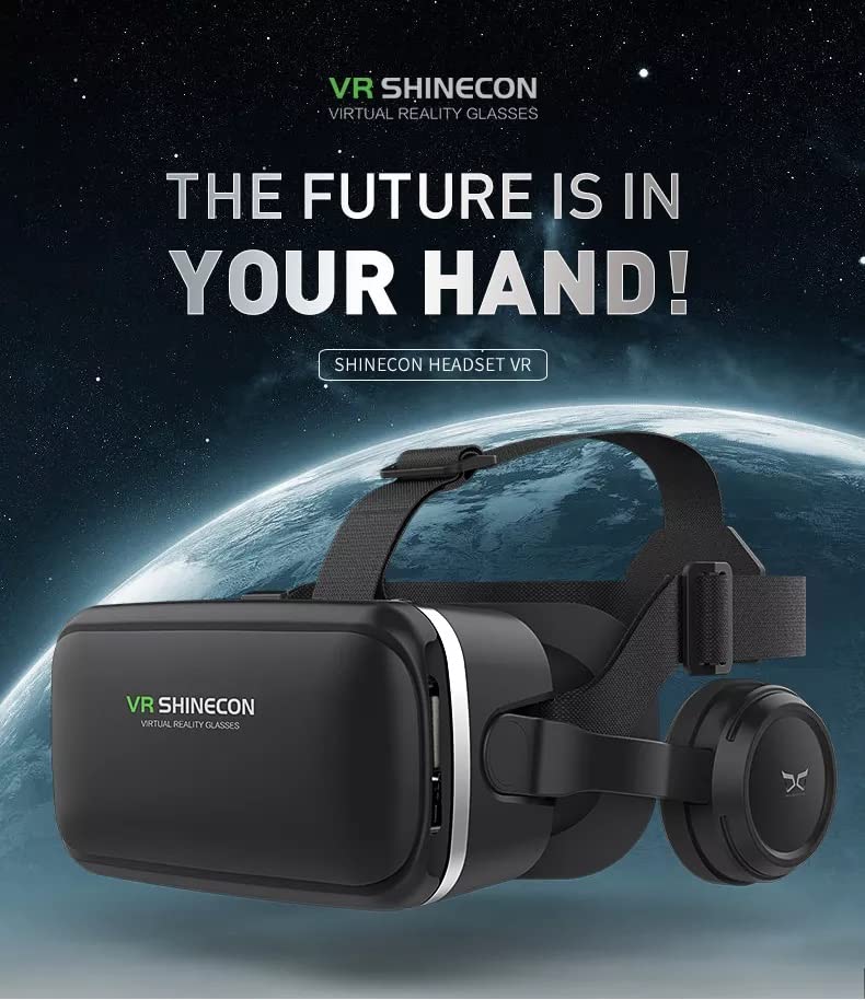 [ABASTO] - VRshinecon Headset with Remote Control 3D Glasses Virtual Reality Headset for Games & 3D Movies VR Eye Care System for iPhone- Stay in Trend Discovered The New metaverse