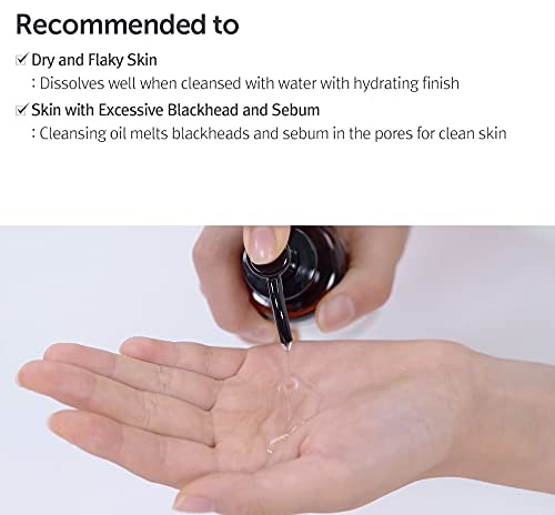 [DearKlairs] Gentle Black Deep Cleansing Oil 5.07 Oz | Composed of natural Vegan Black Bean, Black Sesame, Black Currant Seed oil for gentle, non-irritating cleanser for sensitive skin