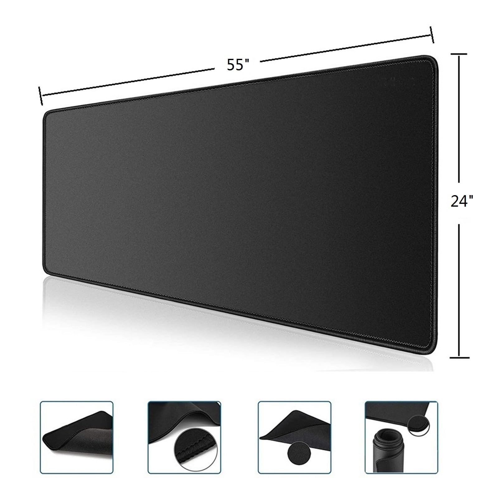 [60" x 30"] Extra-Large Mouse Pad - Enhance Your Gaming Experience with The Massive Battle Mat, Waterproof, Easy-Clean, and Lint-Free - Perfect for Gamers and Office Desk (Black, 4XL)