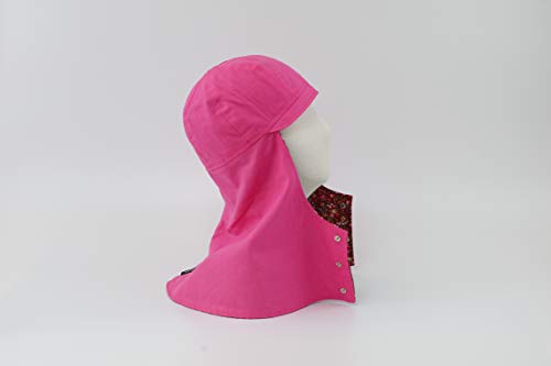 [NOGADA] Korean Style Welding Hood, High Quality Welder Cap Made in Korea, 100% Top Quality Korean Cotton Used, Head & Neck Coverage for Welding/Gauging/Grinding (Small, Dark Pink)