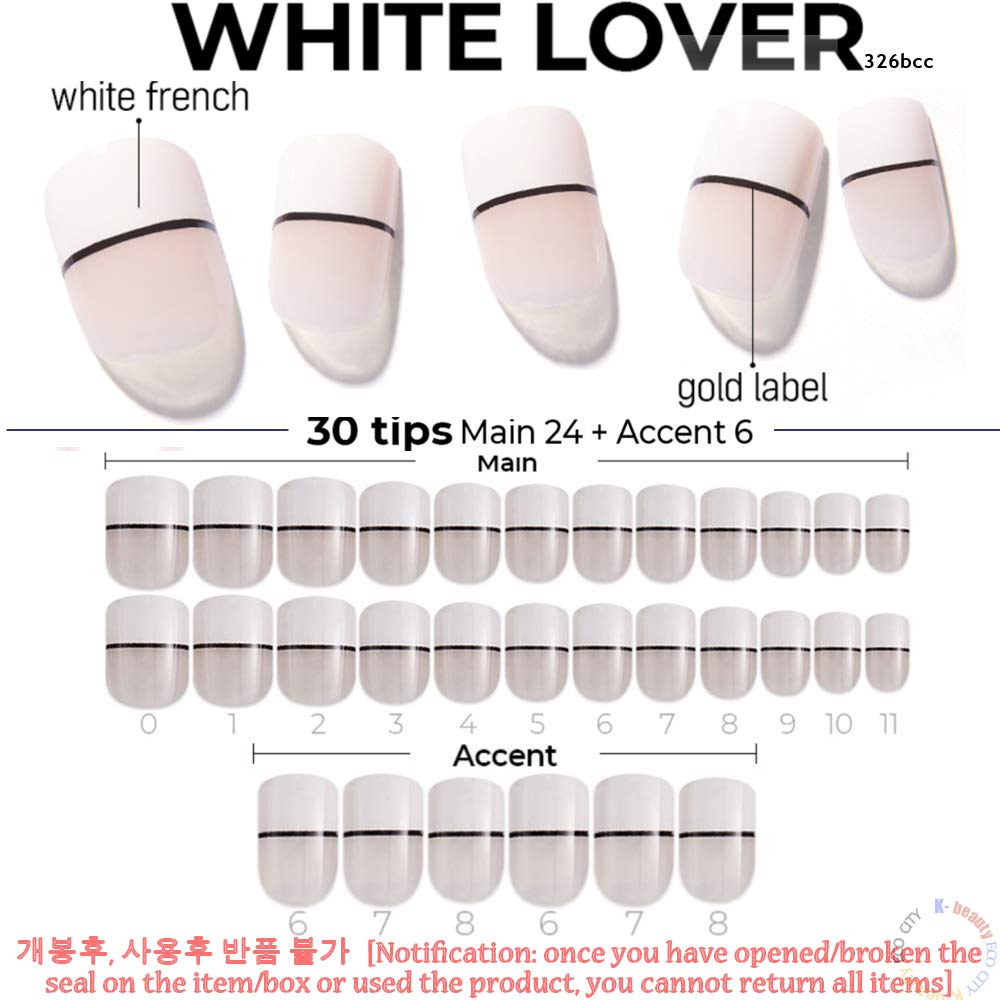 [DASHING DIVA–Nails]Premium Magic Press SUPER SLIM FIT(2 Different Designs 30+30strips in 12 sizes)BEYOND BLUE+WHITE LOVER 325/26bcc