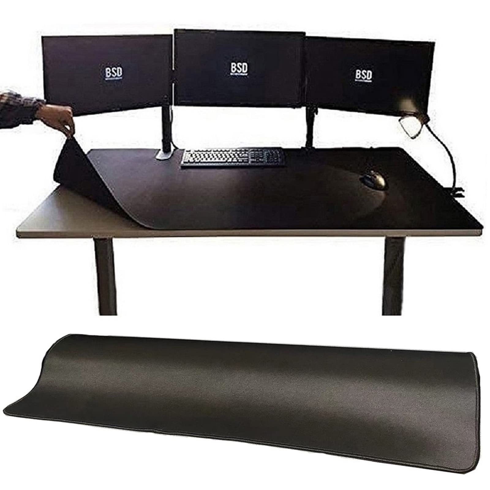 [60" x 30"] Extra-Large Mouse Pad - Enhance Your Gaming Experience with The Massive Battle Mat, Waterproof, Easy-Clean, and Lint-Free - Perfect for Gamers and Office Desk (Black, 4XL)