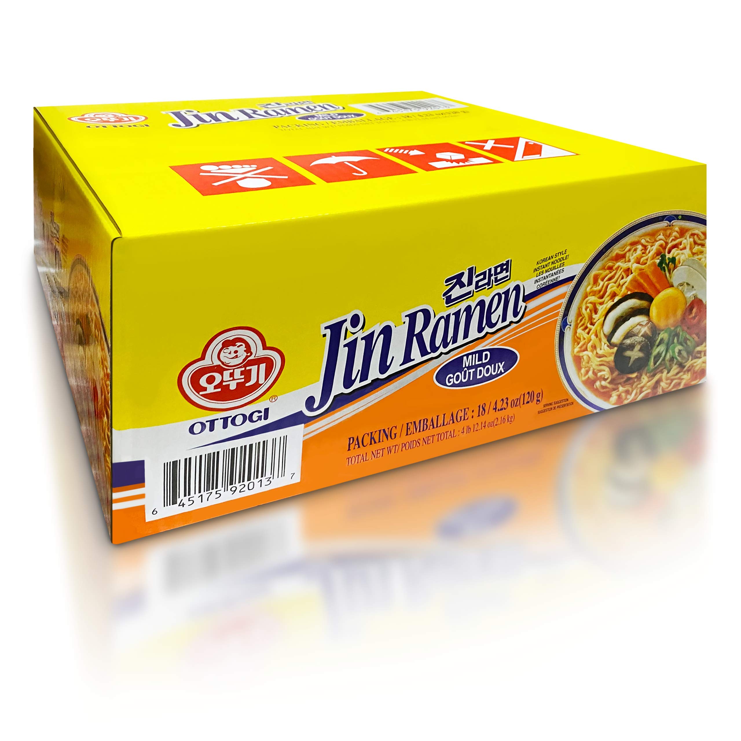 [OTTOGI] Jin Ramen, Mild Flavor - Korean Instant Ramen Noodle, Best Tasting Soup Traditional Instant Ramen (120g) -18 Pack