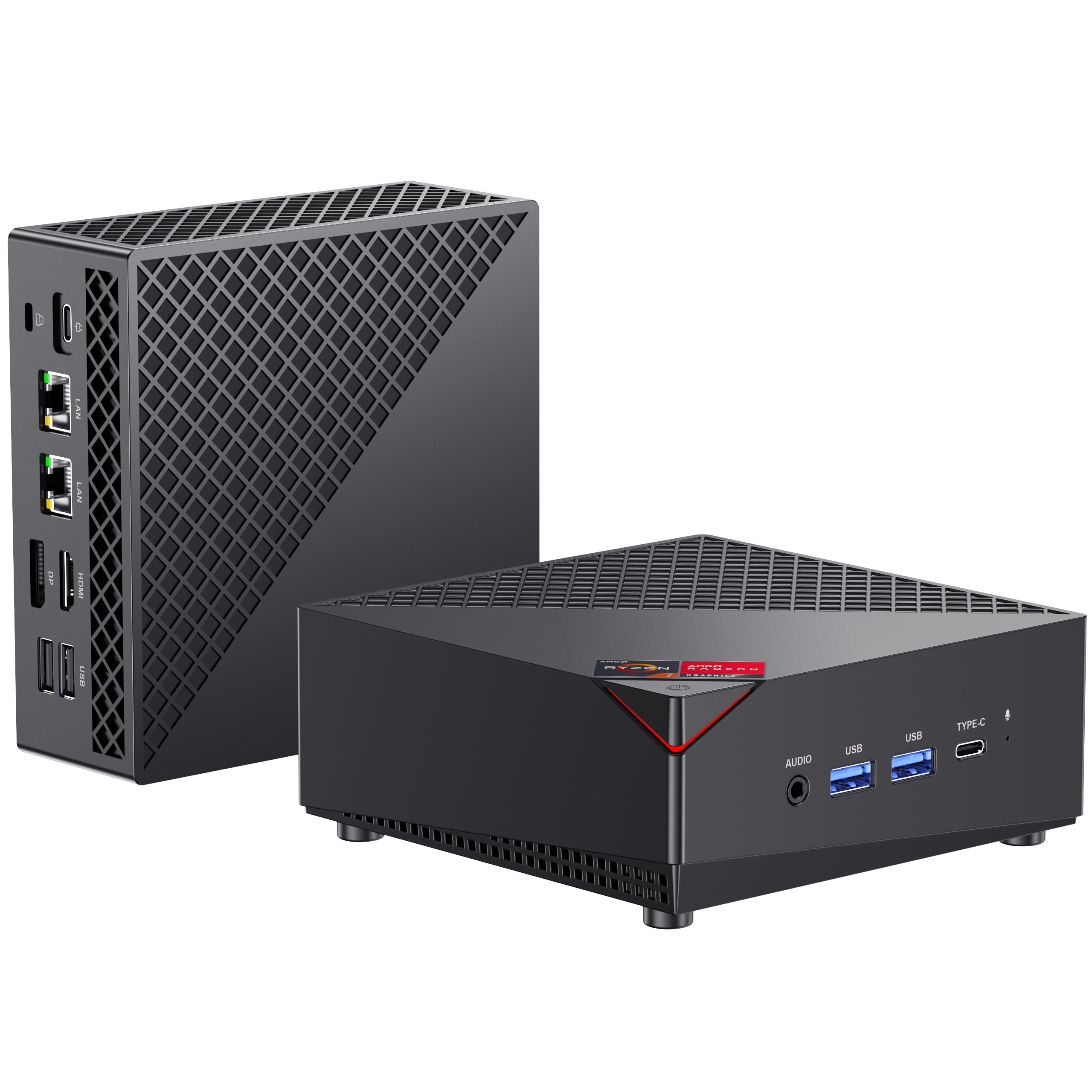 [Dual LAN] Mini PC, AMD Ryzen 5 5625U (6C/12T, up to 4.3Ghz) 16GB DDR4 512GB SSD Mini PC Windows 11 Pro, 4K@60Hz Triple Display Mini Desktop Computers Portable WiFi/Bluetooth, Support Auto Power On