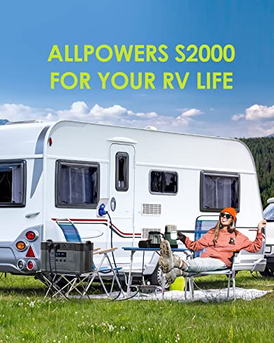 [Upgraded Version] ALLPOWERS S2000 Portable Power Station 2000W (Peak 4000W) MPPT Solar Generator 1500Wh Backup Battery with 4 AC Outlets for Outdoor Camping RV Emergency Off-Grid