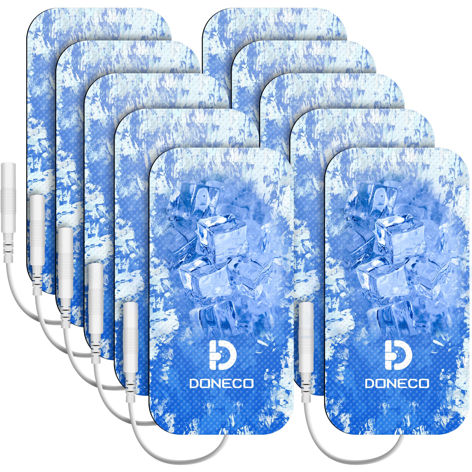 [Cold Pain Therapy] DONECO TENS Unit Pads 2X4 10 Pcs Replacement Pads Cooling Electrode Patches for Cold Physiotherapy and The Treatment of Chronic Local Pain