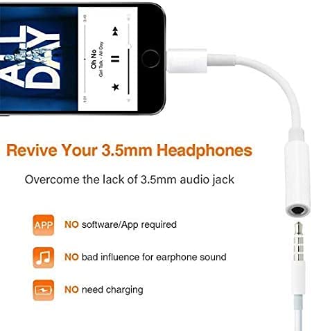 [Apple MFi Certified] Lightning to 3.5 mm Headphone Jack Adapter 3 Pack, Headphone Adapter for iPhone to 3.5mm Audio Aux Jack Adapter Dongle Cable Converter for iPhone 14 13 12 11 XR XS X 8 7 iPad