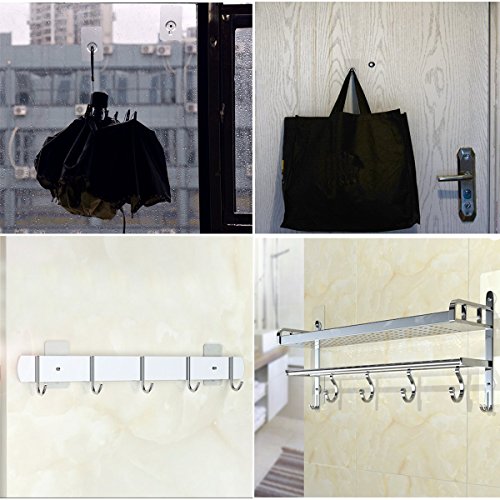 [8Pcs/Set]Nail Free Wall Hook Screw Adhesive Non-Trace No Drilling for Bathroom Shower Kitchen Installation Hanging, Waterproof Transparent Screws Hook (Nail Size 10mm)