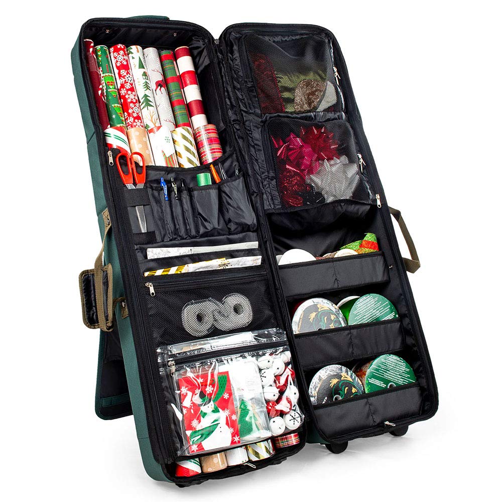 [Gift Bag Wrap and Craft Organization and Storage] - for All Your Tissue Paper Gift Wrap and Crafting Accessories | Holds 14 (40-Inch) Rolls of Wrapping Paper, 6 XL Ribbon Rolls, and More