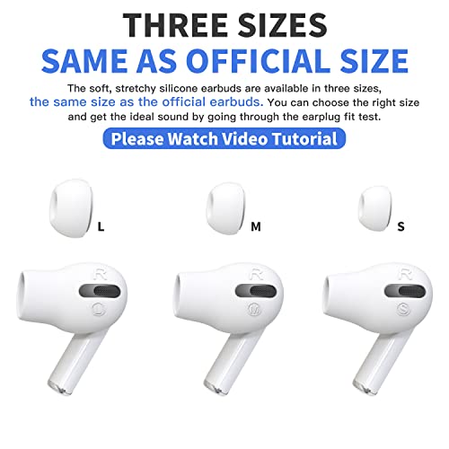 [Fit in Charging case] Replacement Ear Tips for airpods pro, Anti Allergic Silicone, Reduce Ear Pain,Noise canceling,Anti Scratches,Installation Guide (S/M/L)