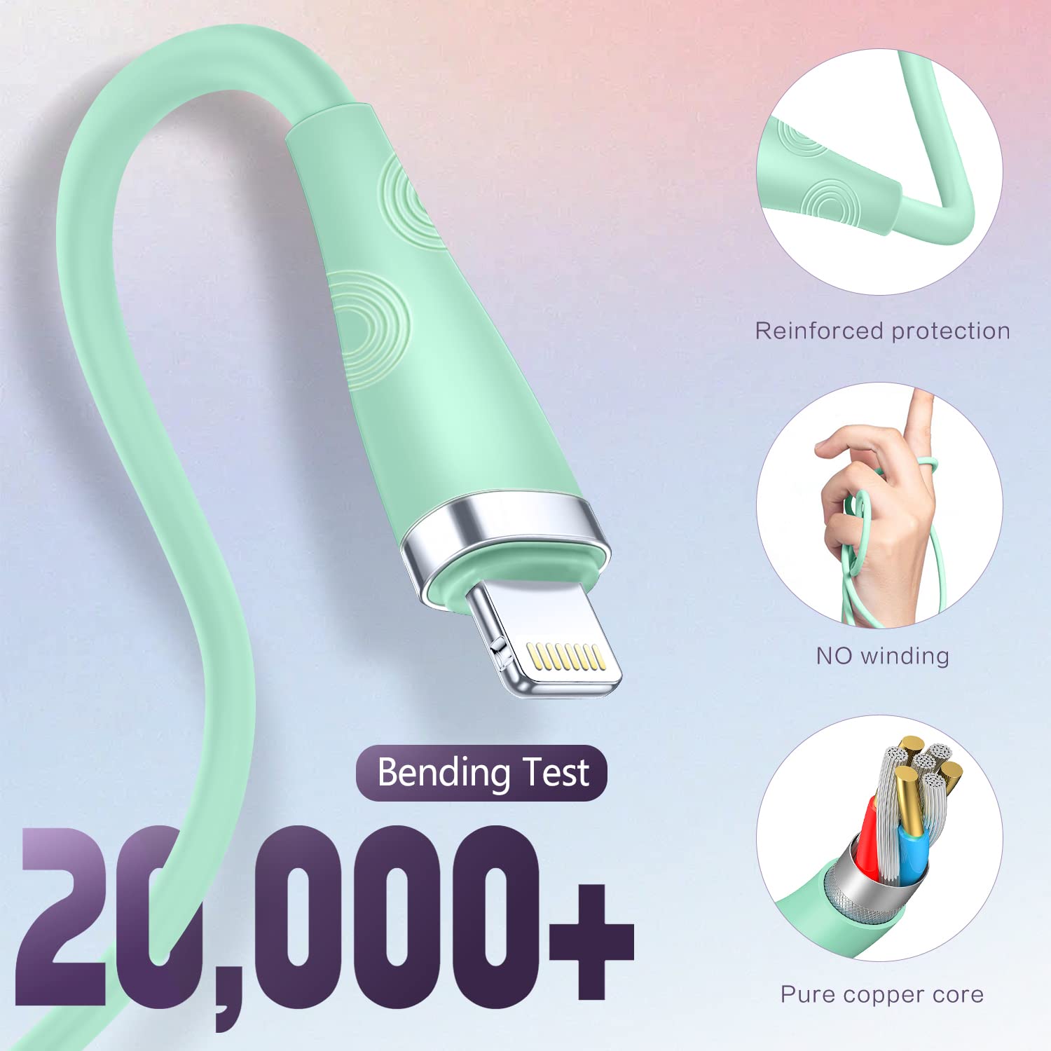 [Apple MFi Certified] iPhone Charger 6FT USB Lightning Cable Fast Charging iPhone Charger Cord Compatible with iPhone14/13/12/11 Pro Max/XS MAX/XR/XS/X/8/7/Plus/6S/6/SE/5S/iPad(3Pack)