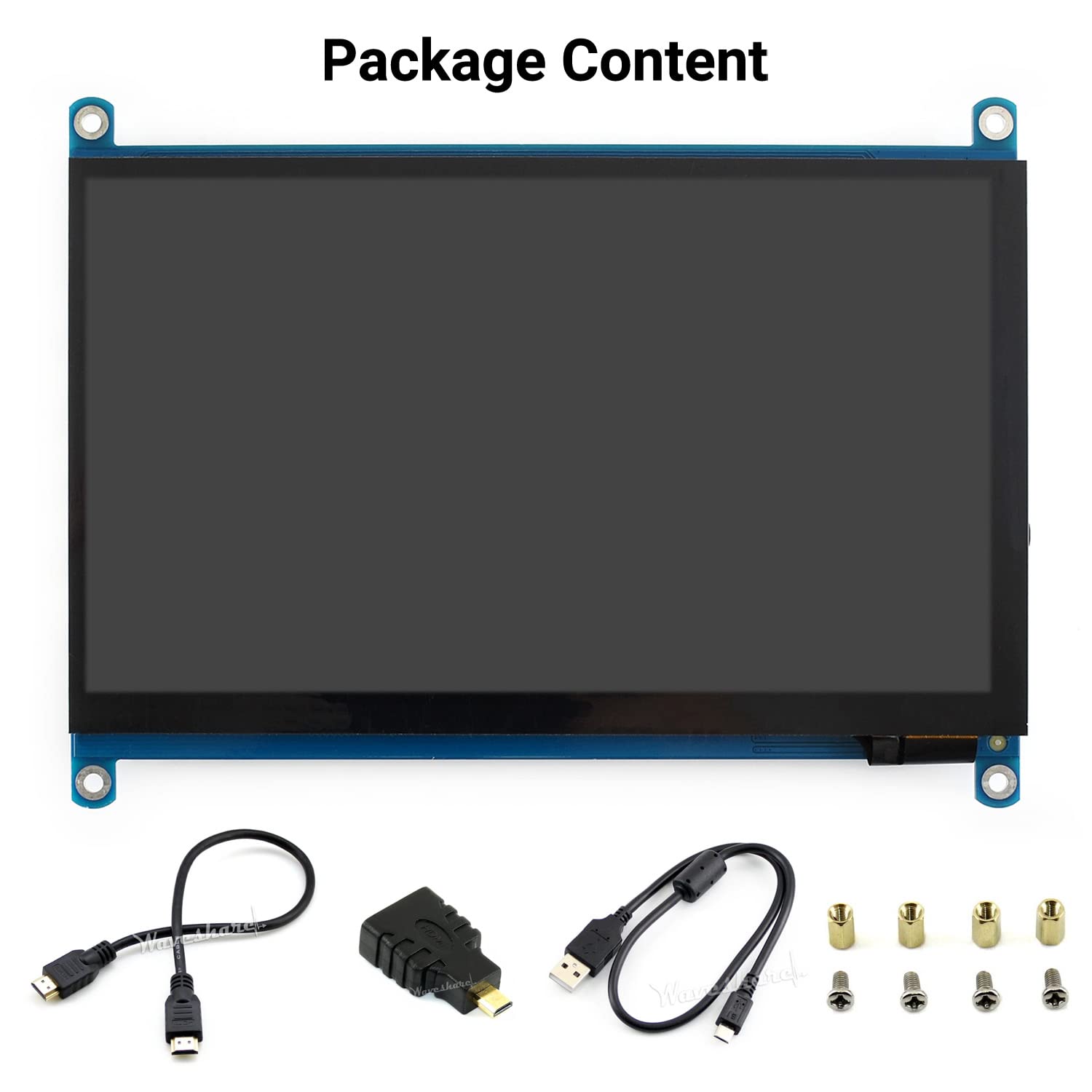 [Latest Version] Waveshare 7inch Capacitive Touch Screen LCD Monitor for RPi 400 4 3 Model B Compatible with All Versions of Raspberry Pi Windows with HDMI/VGA Port