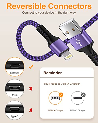 [Apple MFi Certified] (5 Pack 3FT) USB Lightning Cord to USB A Charging Cable, Lighting Braided Wire Lightening Chord for iPhone 14 13 mini/13/12/11 Pro Max/XS MAX/XR/XS/X/8/7/Plus/SE/Pad/Airpods